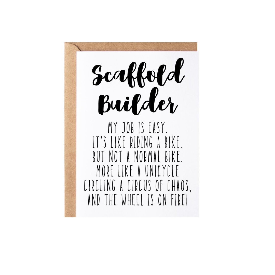 Scaffold Builder Gift, Card | Funny Scaffold Builder Thank You ...
