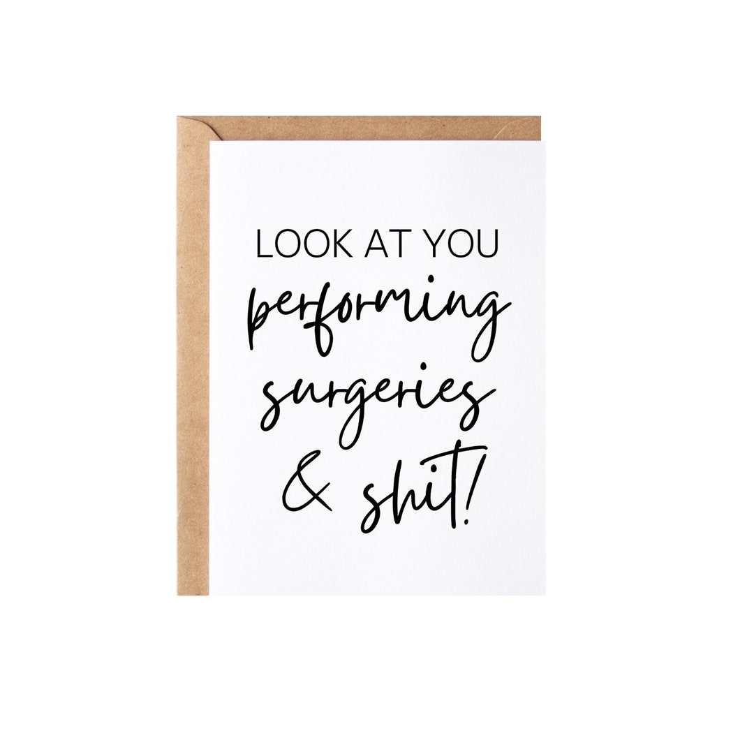 Surgeon Thank You Card | Surgery Doctor School Congrats Gift Idea on ...