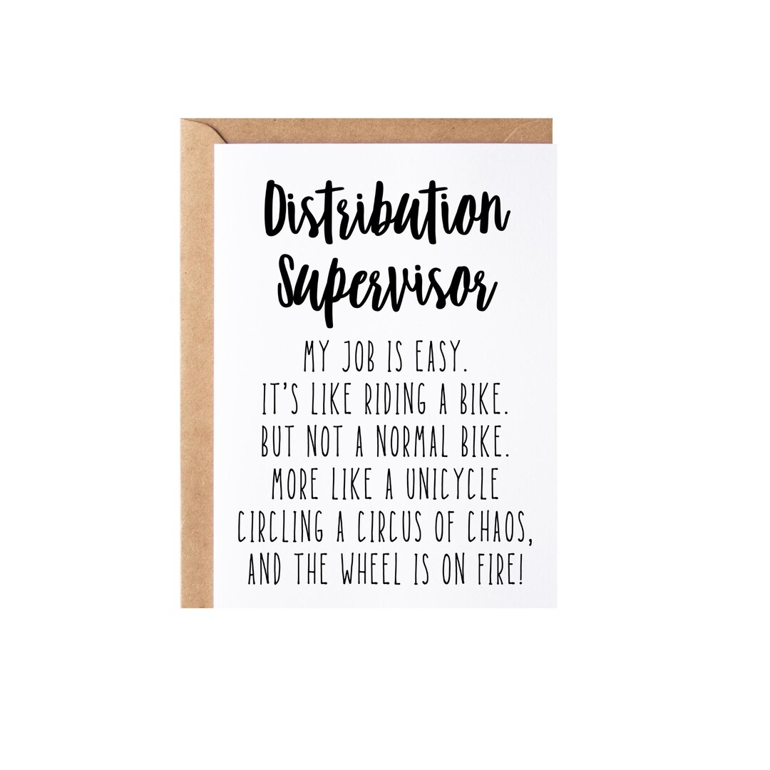 Distribution Supervisor Gift, Card | Funny Distribution Supervisor ...