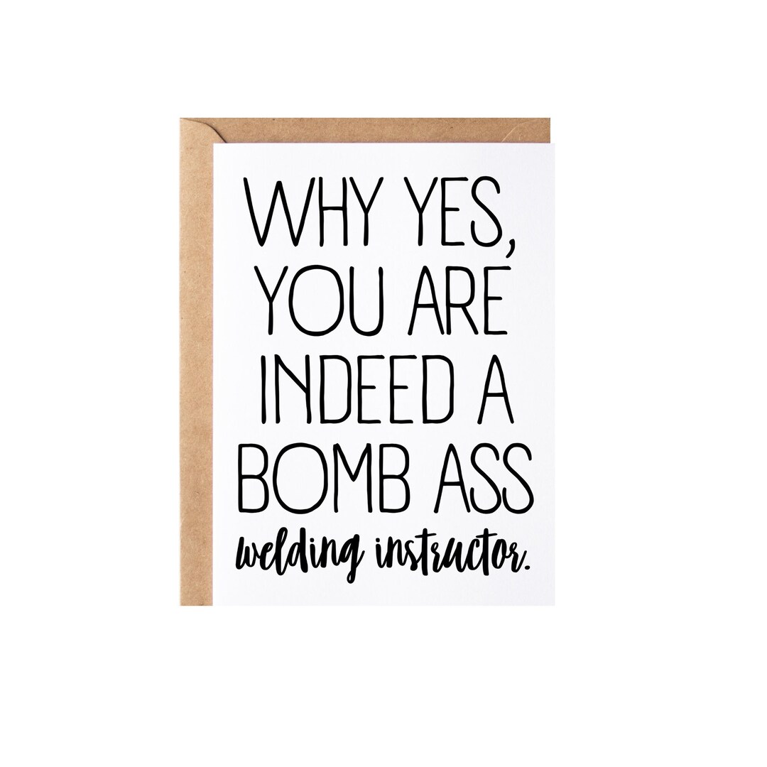 Welding Instructor Gift, Card | Funny Welding Instructor Thank You ...