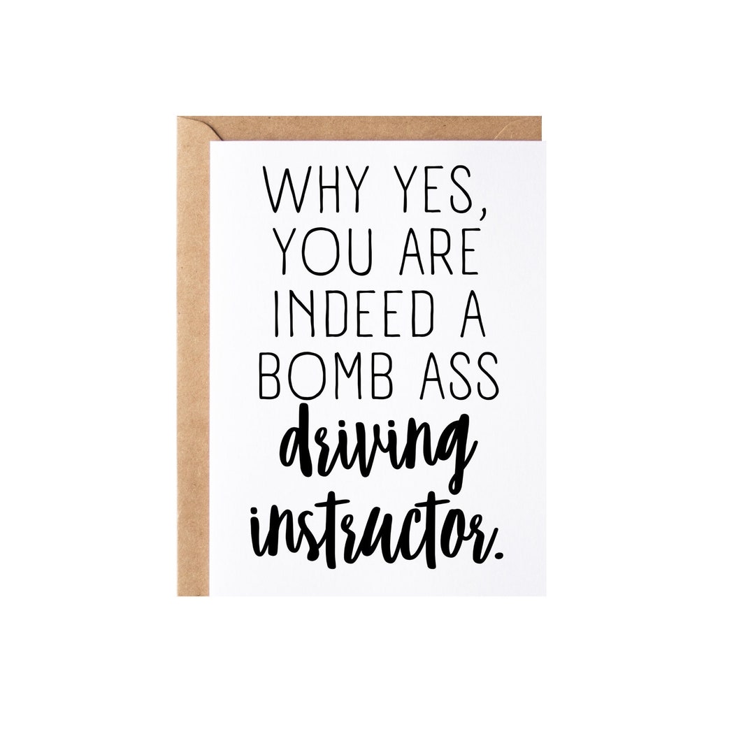 Driving Instructor Gift, Card | Funny Driving Instructor Thank You ...