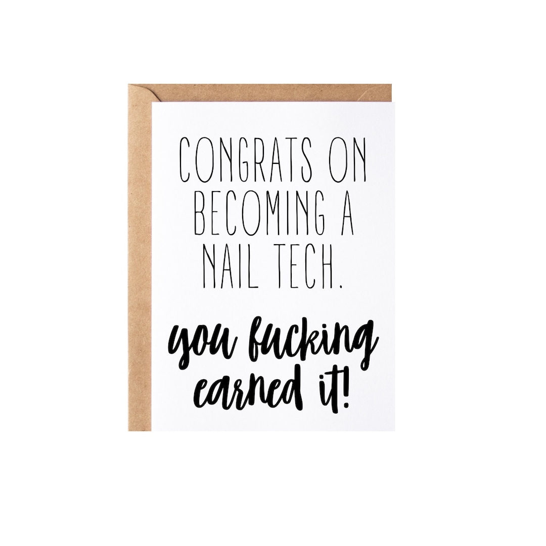 Nail Tech Grad Card | Manicurist Nail School Graduation Congrats Gift ...