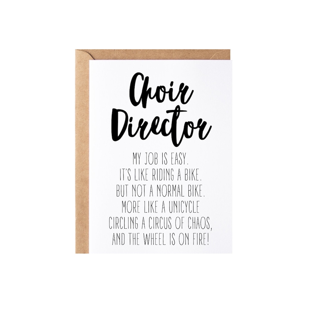 Choir Director Gift, Card | Funny Choir Director Thank You Appreciation ...