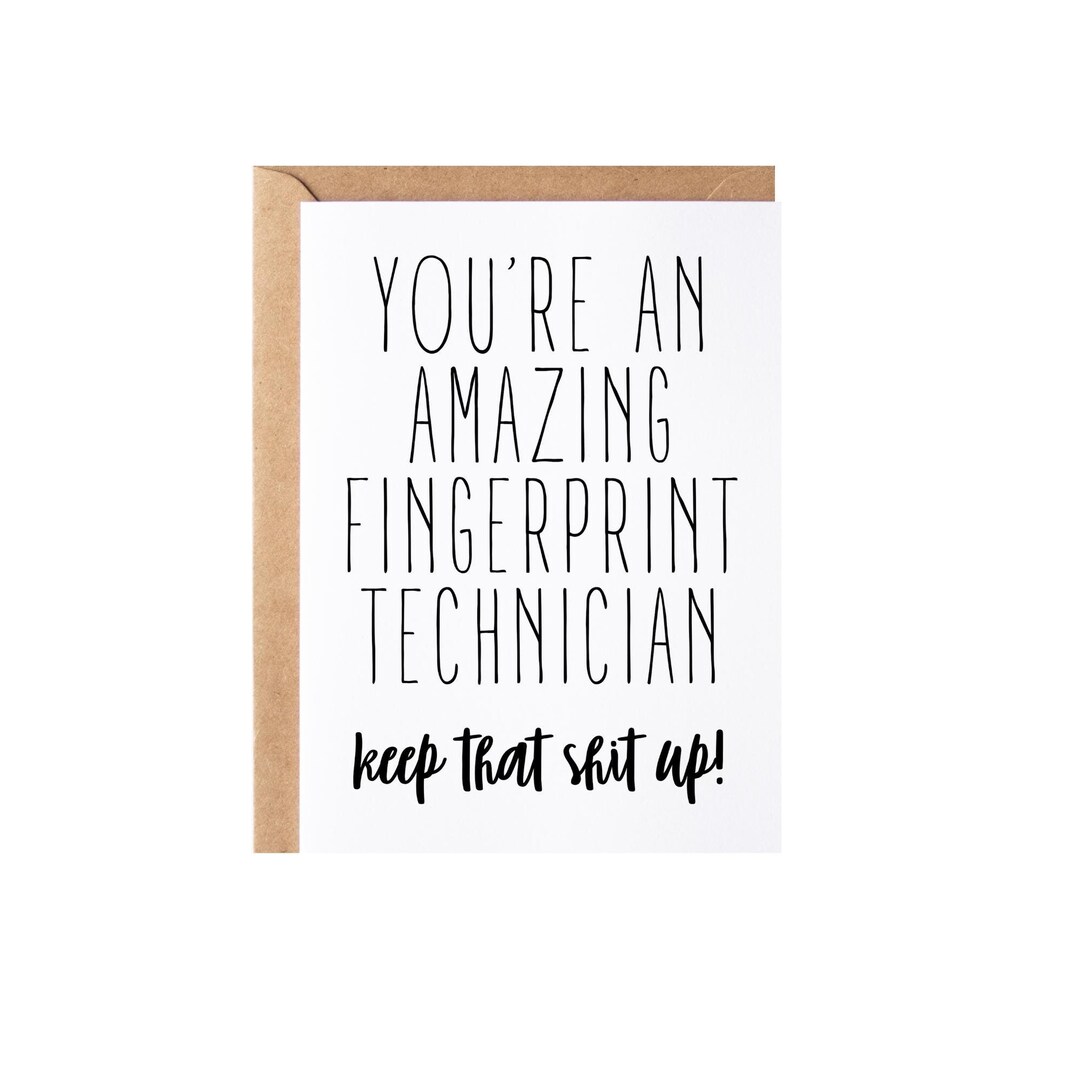 Fingerprint Technician Gift, Card | Funny Fingerprint Technician Thank ...