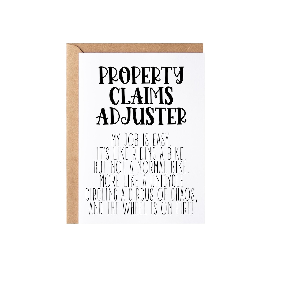 Property Claims Adjuster Gift, Card | Funny Property Claims Adjuster ...