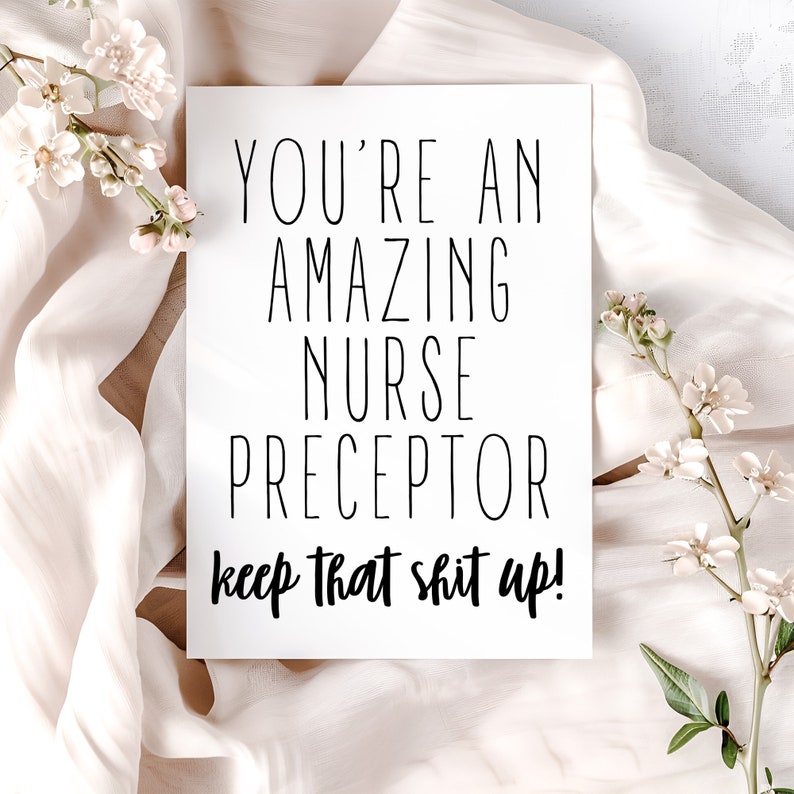 Nurse Preceptor Gift, Card | Funny Nurse Preceptor Thank You ...