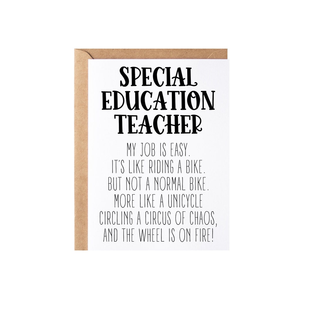 Special Education Teacher Gift, Card | Funny Special Education Teacher ...