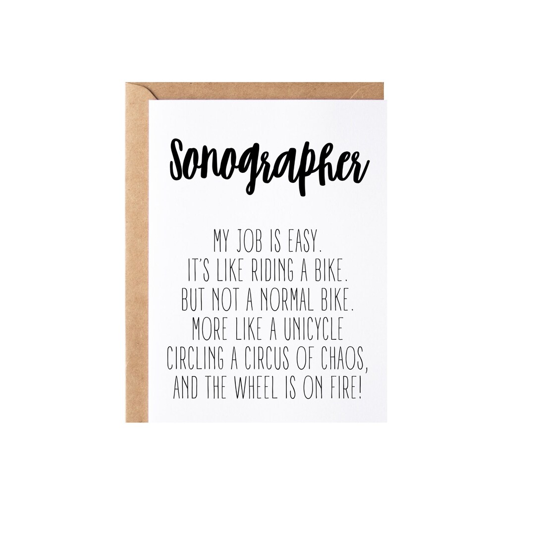 Sonographer Gift, Card | Funny Sonographer Thank You Appreciation Gift ...