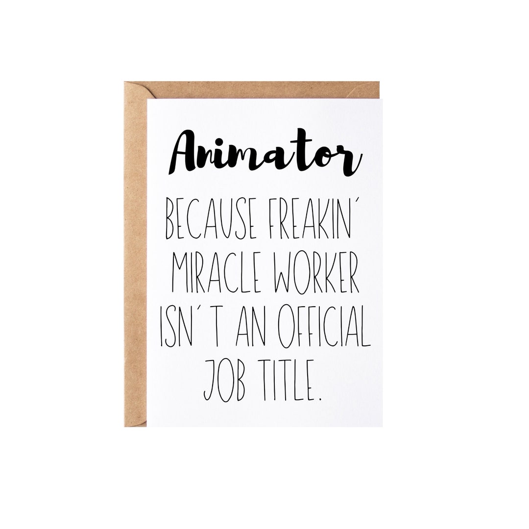Animator Gift, Card | Funny Animator Thank You Present Idea Animator ...