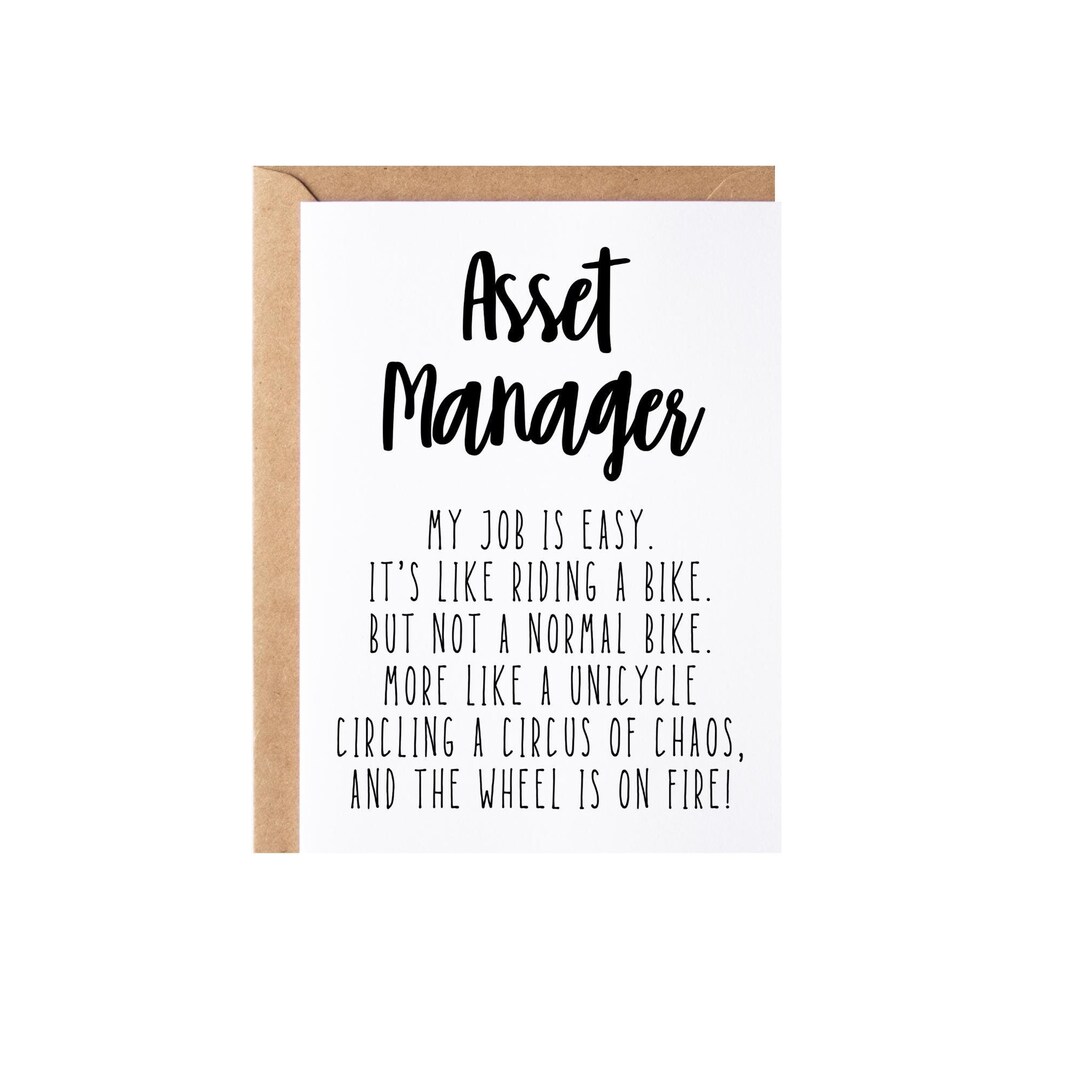 Asset Manager Gift, Card | Funny Asset Manager Thank You Appreciation ...