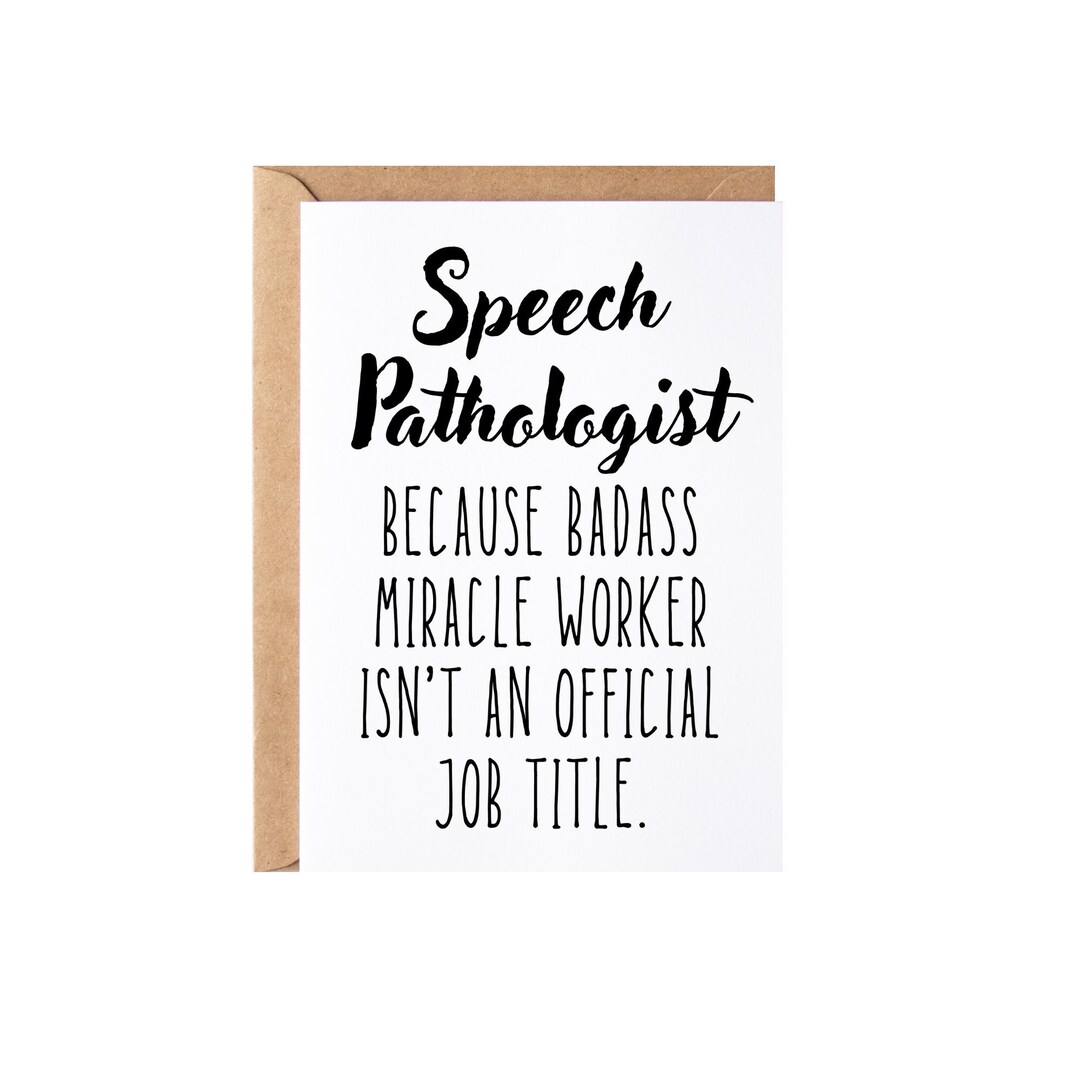 Speech Pathologist Gift, Card for Speech Pathology Teacher | SLP Speech ...