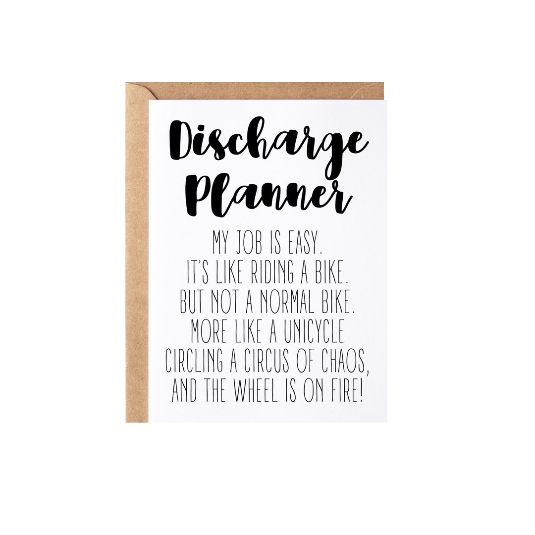 Discharge Planner Gift, Card | Funny Discharge Planner Thank You ...
