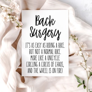 Back Surgery Gift, Card | Back Surgery Recovery Get Well Soon Present ...