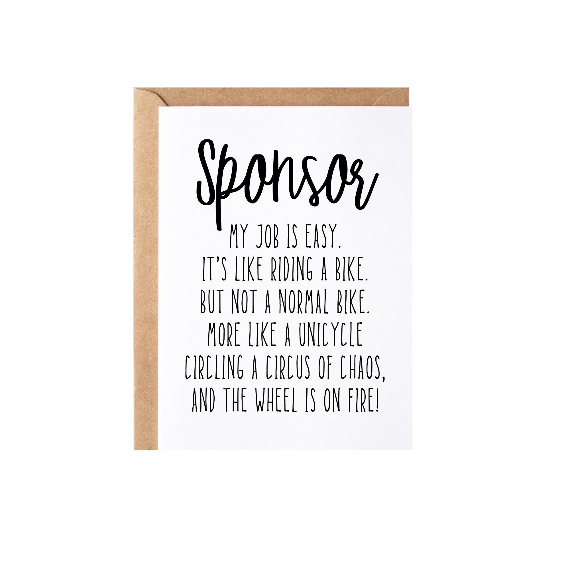 Sponsor Gift for Confirmation, Sponsor Thank You Appreciation Card ...