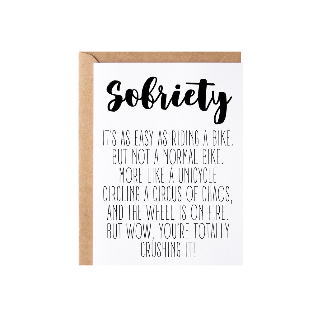 Sober Gift, Sobriety Card for Him, Her | Sober Anniversary Card | 1 ...