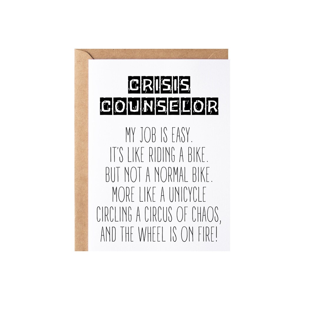Crisis Counselor Gift, Card | Funny Crisis Counseling Thank You ...