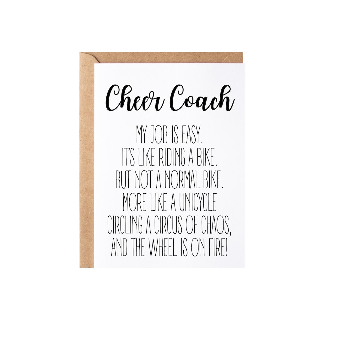 Cheer Coach Gift, Card | Funny Cheerleading Coach Gift, Cheer Leader ...