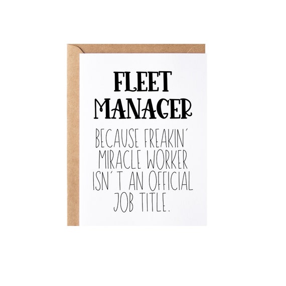 Fleet Manager Memes Fleet Manager | Gift Ideas" Greeting Card For Sale