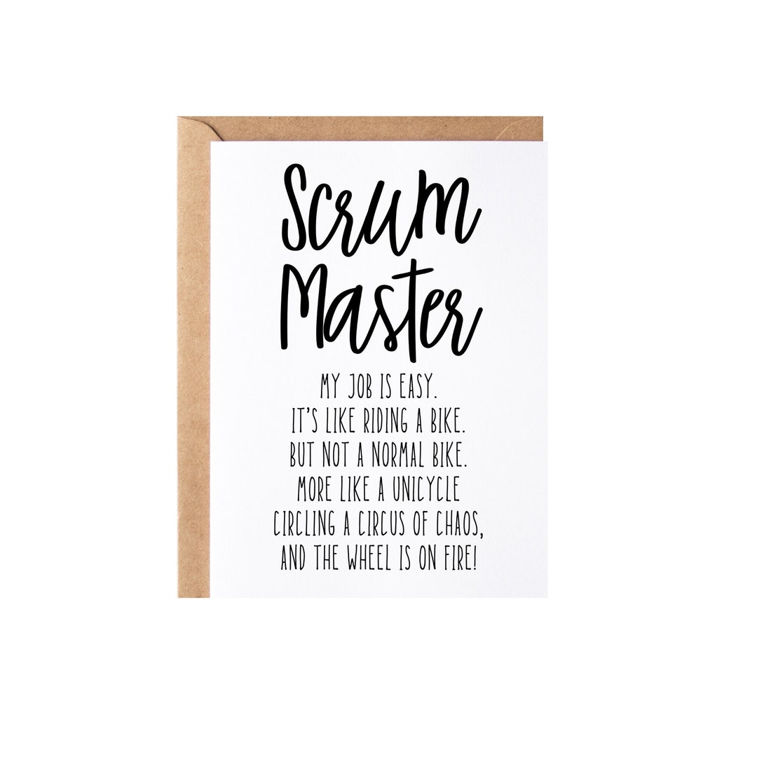 Scrum Master Gift, Card - Blank Inside | Funny Scrum Master Thank You ...