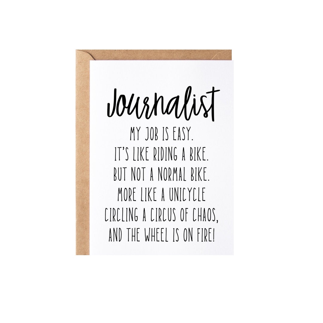 Journalist Gift, Card - Blank Inside | Funny Journalist Thank You ...