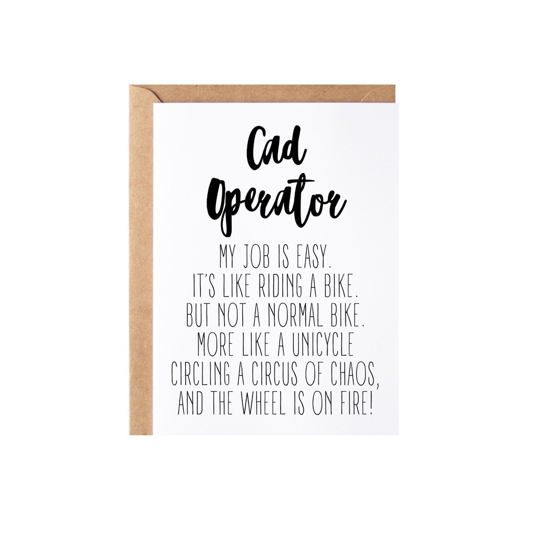 Cad Operator Gift, Card | Funny Cad Operator Appreciation Present Idea ...