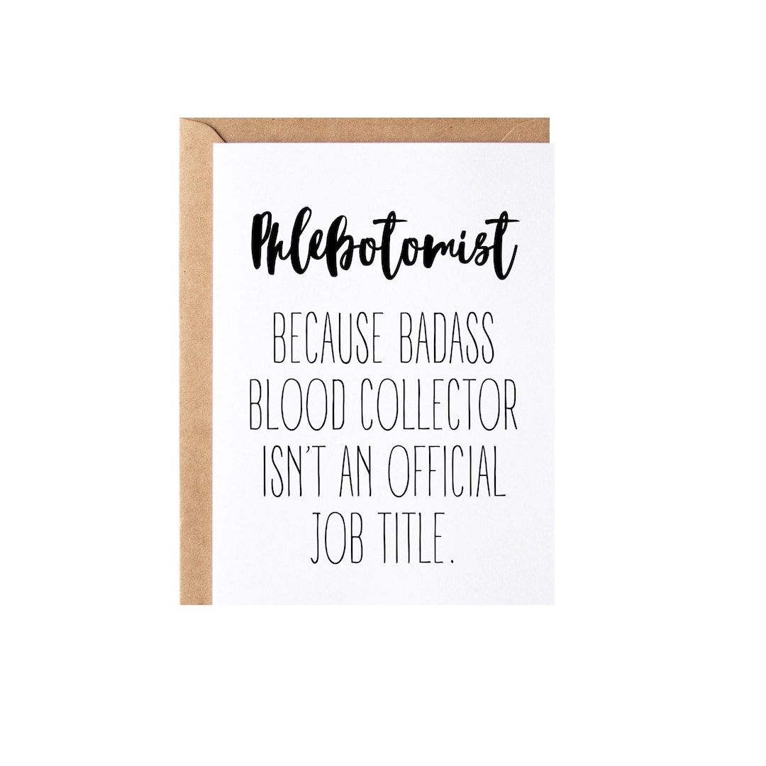 Phlebotomist Gift, Card | Funny Phlebotomy Student Grad Gift ...