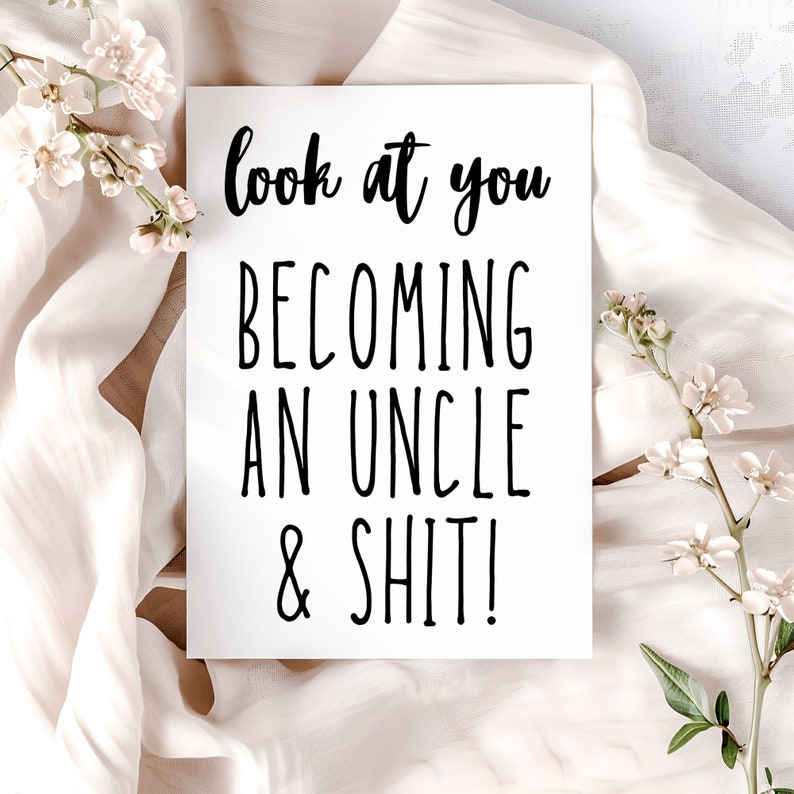 Becoming an Uncle Gift, Card | Funny Promoted to Uncle Congratulations ...