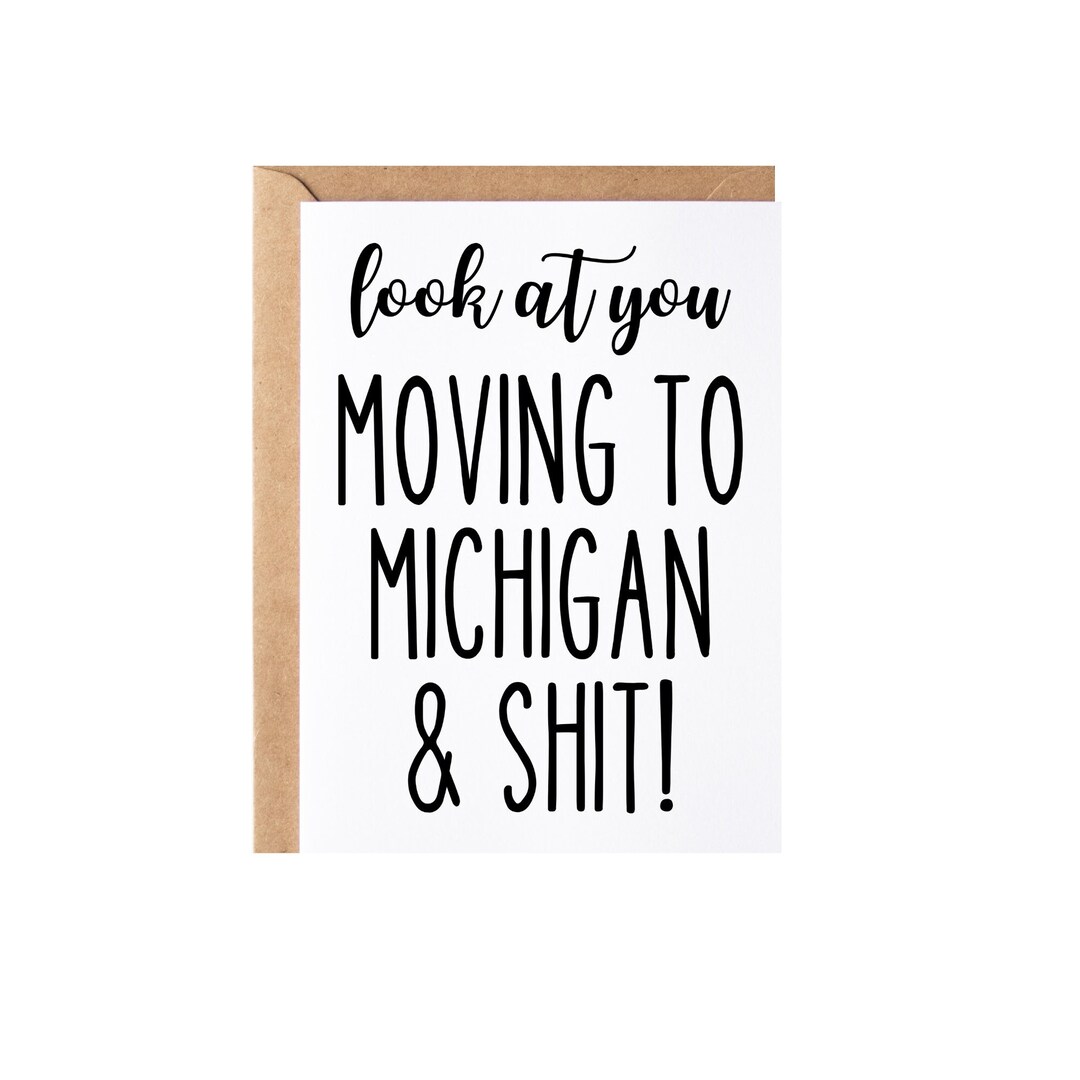 Moving to Michigan Gift - Friend and Coworker Relocation Goodbye Moving ...