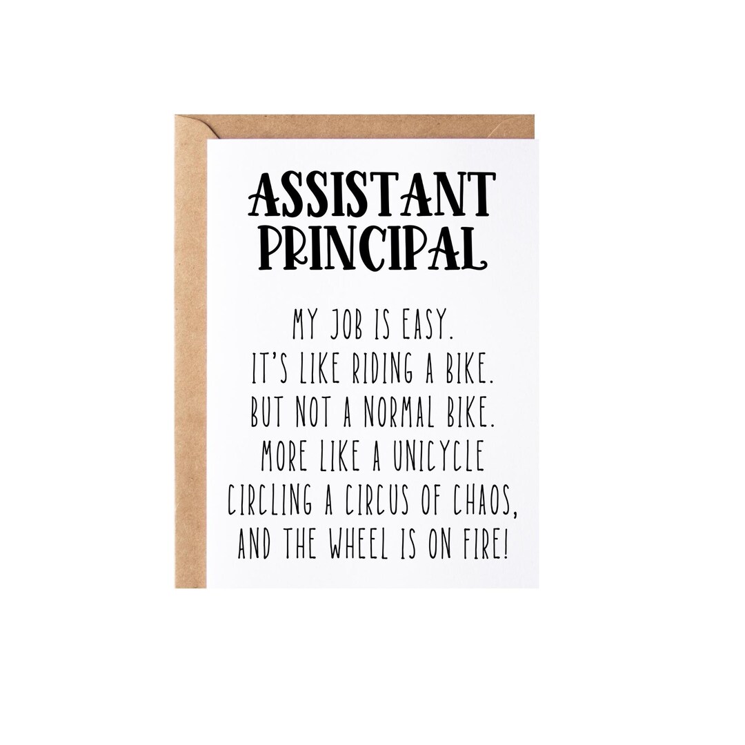 Assistant Principal Gift, Card | Funny Assistant Principal Thank You ...