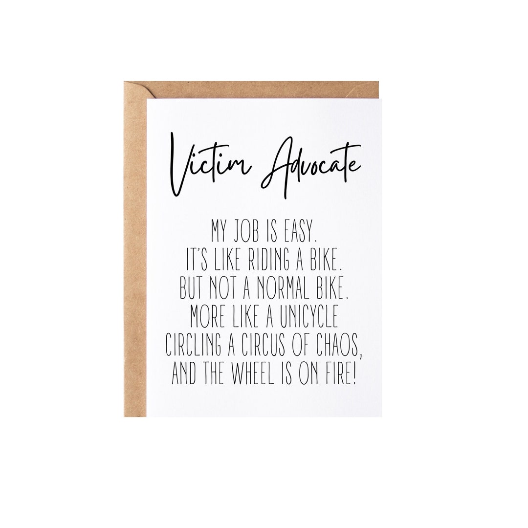 Victim Advocate Gift, Card | Funny Victim Advocate Present Idea, Victim ...