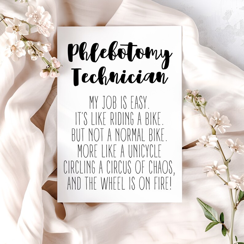 Phlebotomy Technician Gift, Card | Funny Phlebotomy Technician Thank ...