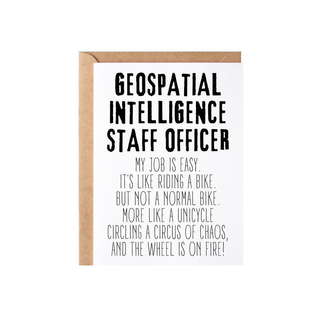 Geospatial Intelligence Staff Officer Gift, Card | Funny Geospatial ...