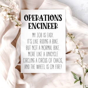 Operations Engineer Gift, Card | Funny Operations Engineer Thank You ...