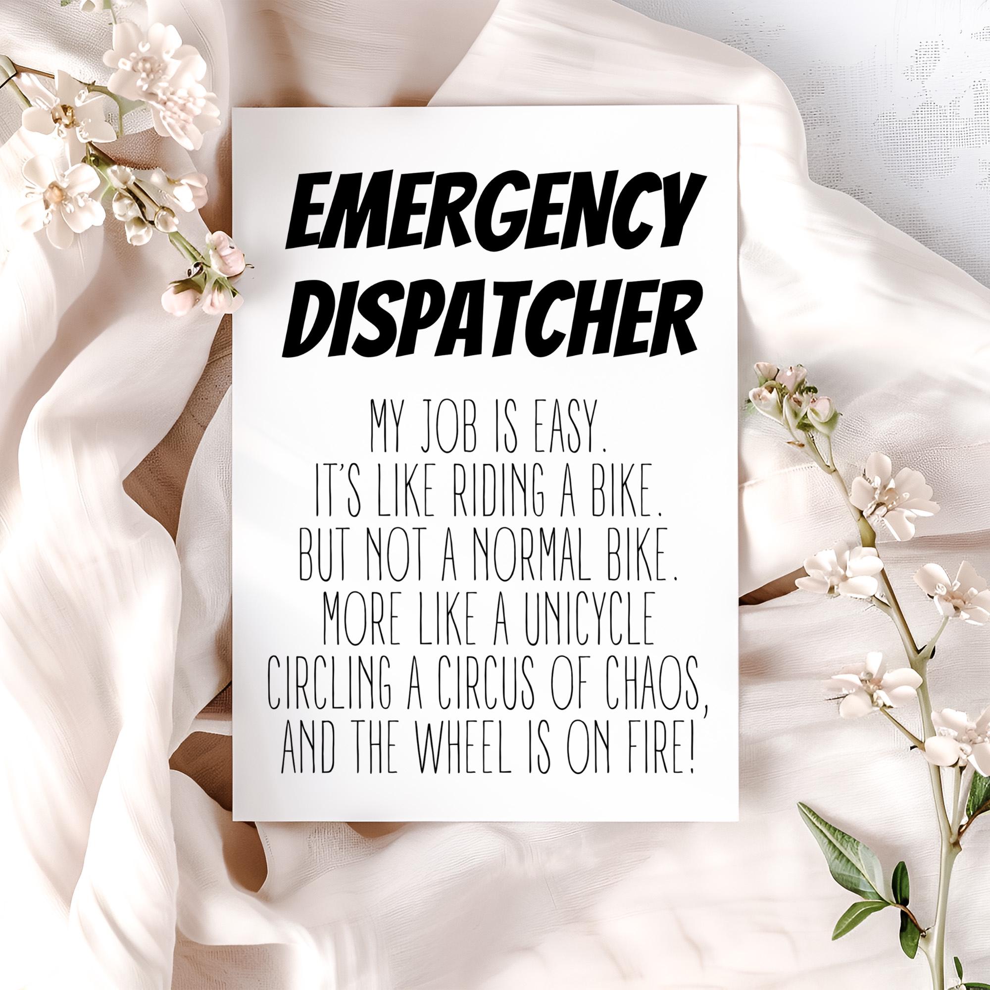 Emergency Dispatcher Gift, Card | Funny Emergency Dispatcher Thank You ...