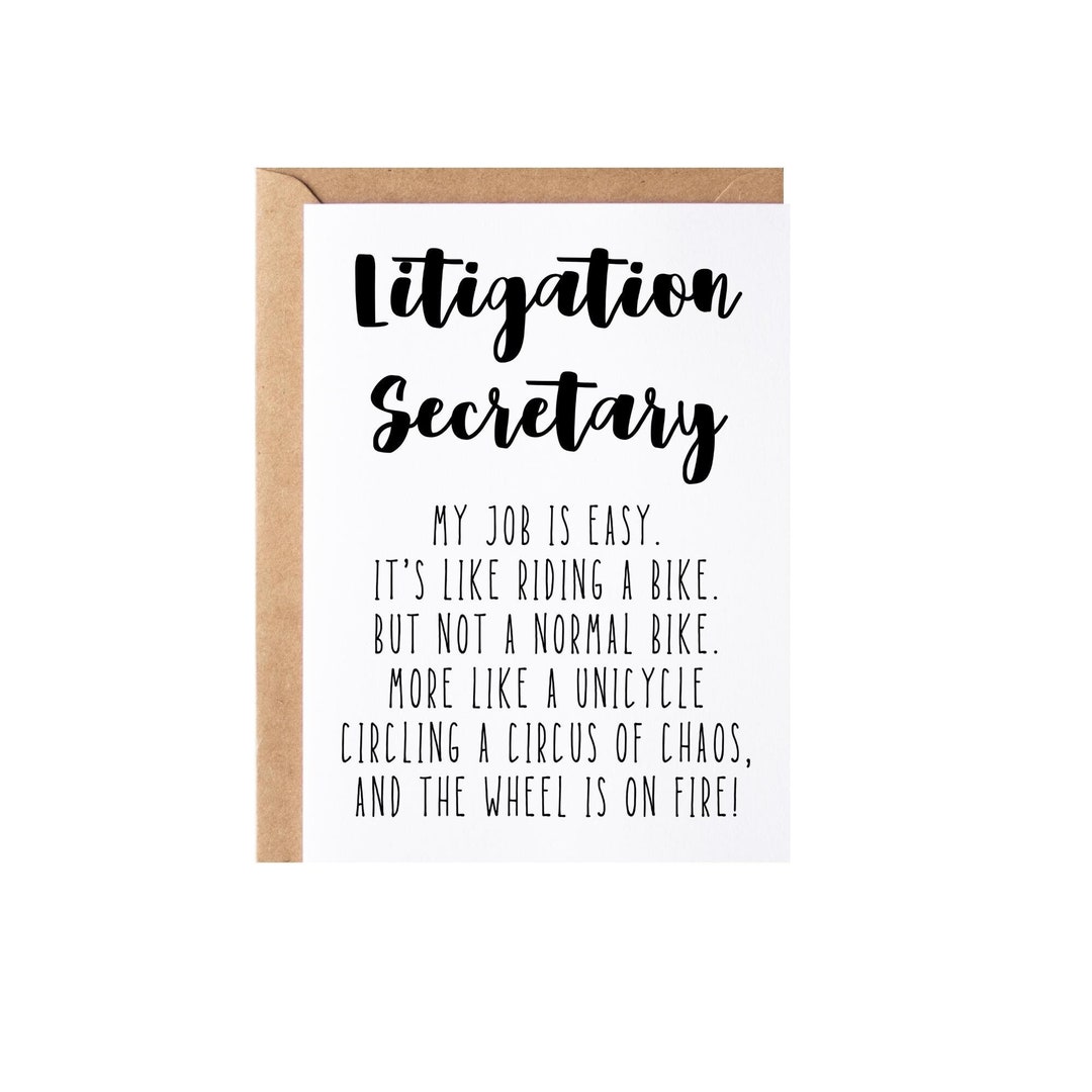 Litigation Secretary Gift, Card | Funny Litigation Secretary Thank You ...