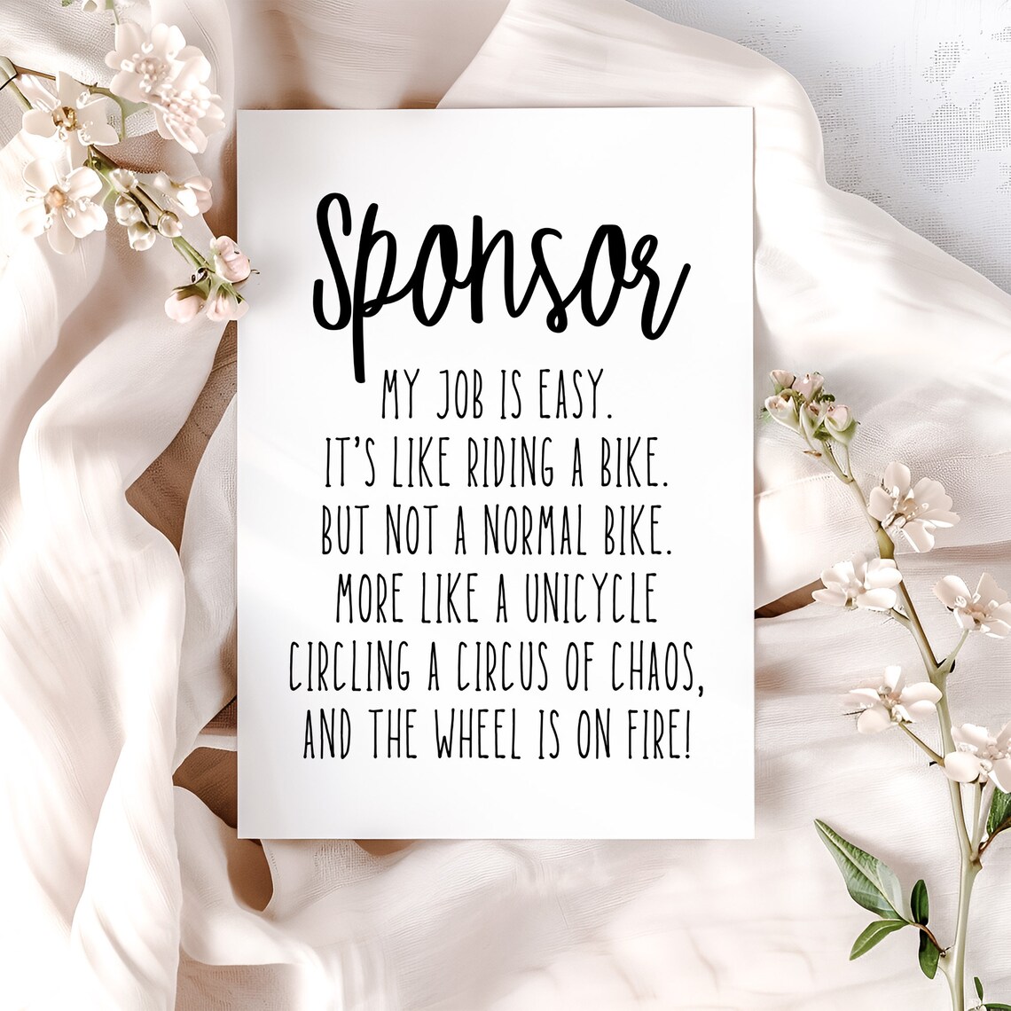 Sponsor Gift for Confirmation, Sponsor Thank You Appreciation Card ...