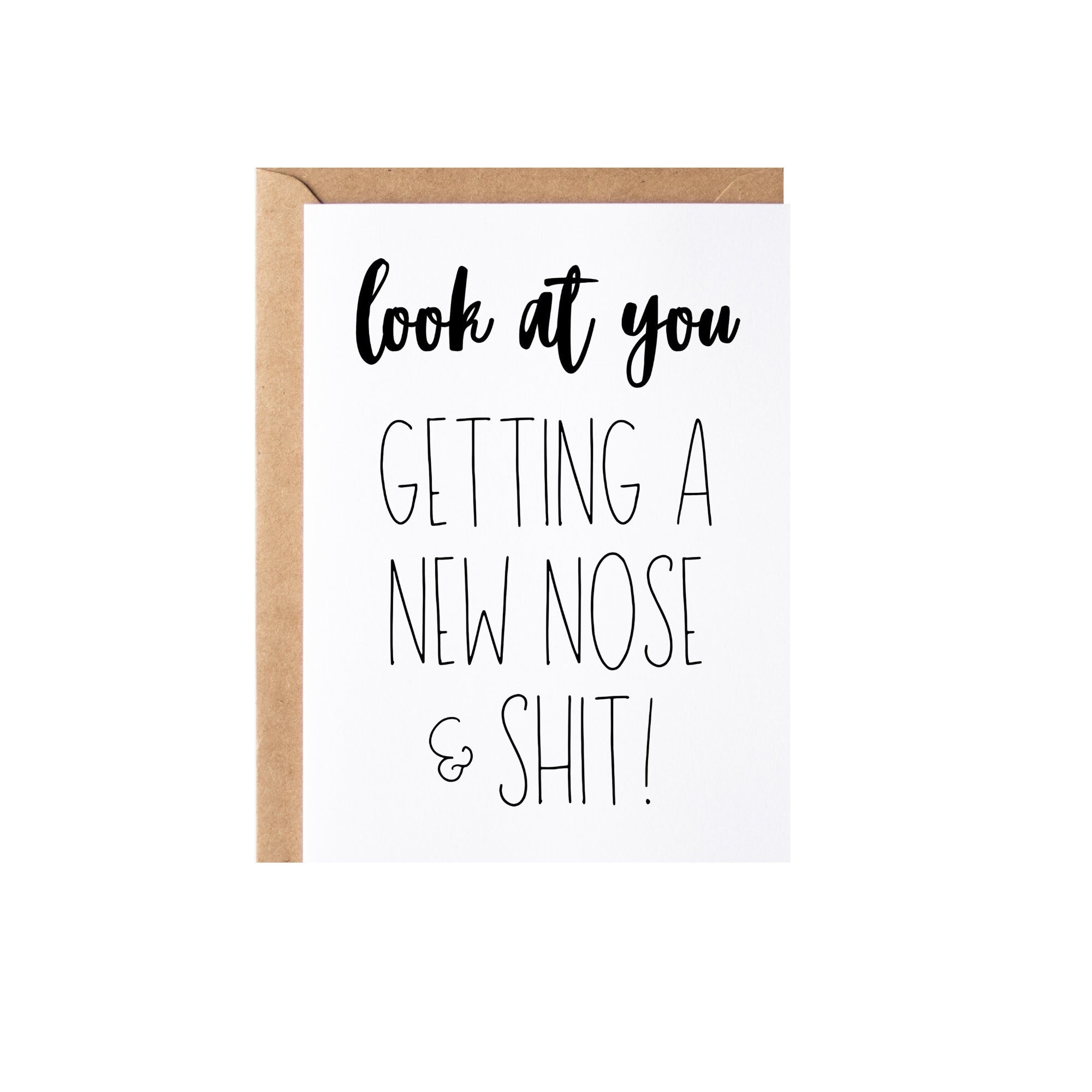 Nose Job Gift, Card Getting A New Nose Present Idea for Men and Women ...