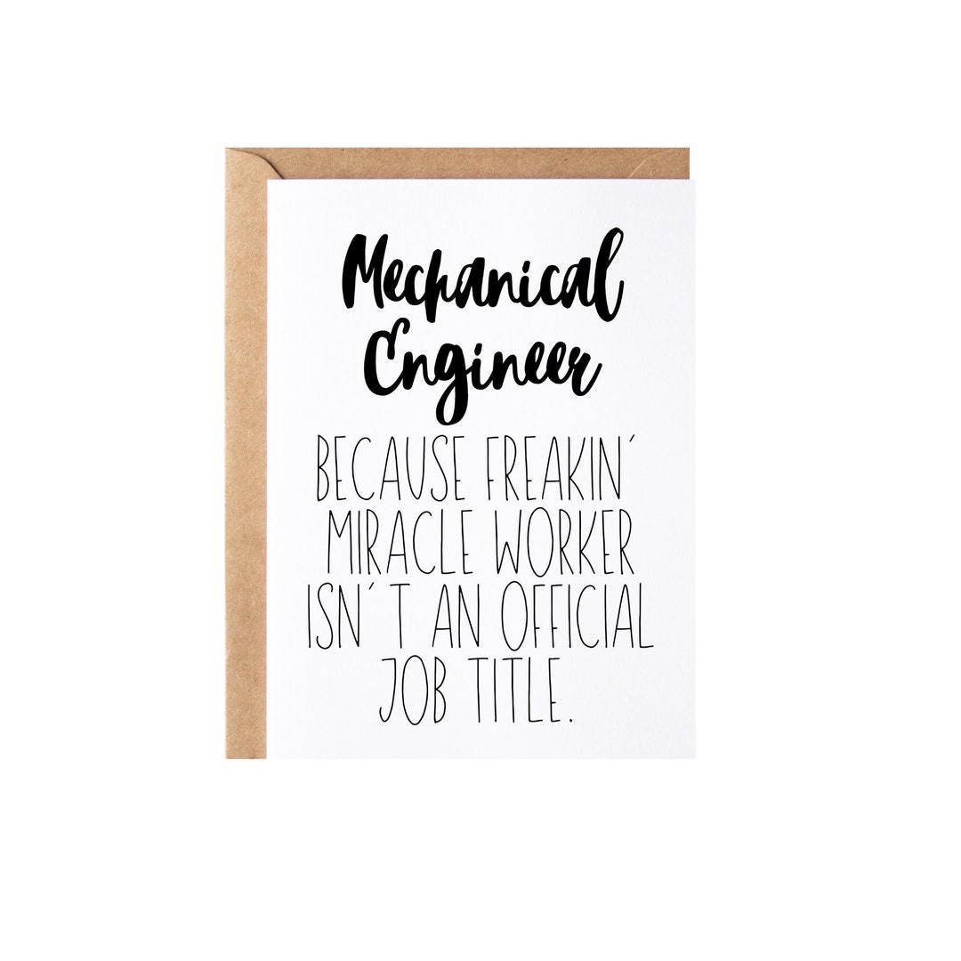 Mechanical Engineer Gift, Card | Funny Mechanical Engineering Thank You ...