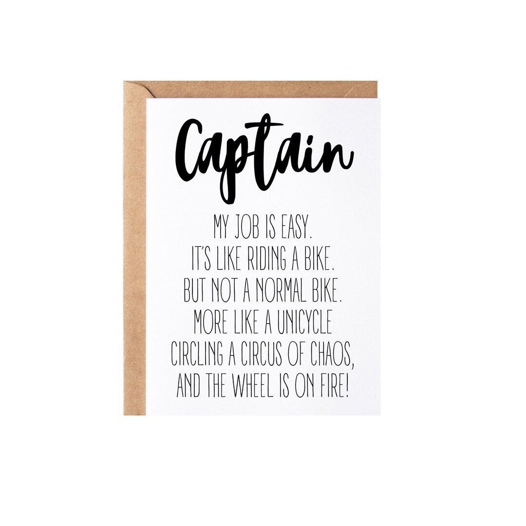 Captain Gift, Card | Funny Captain of the Team Present Idea - Greeting ...