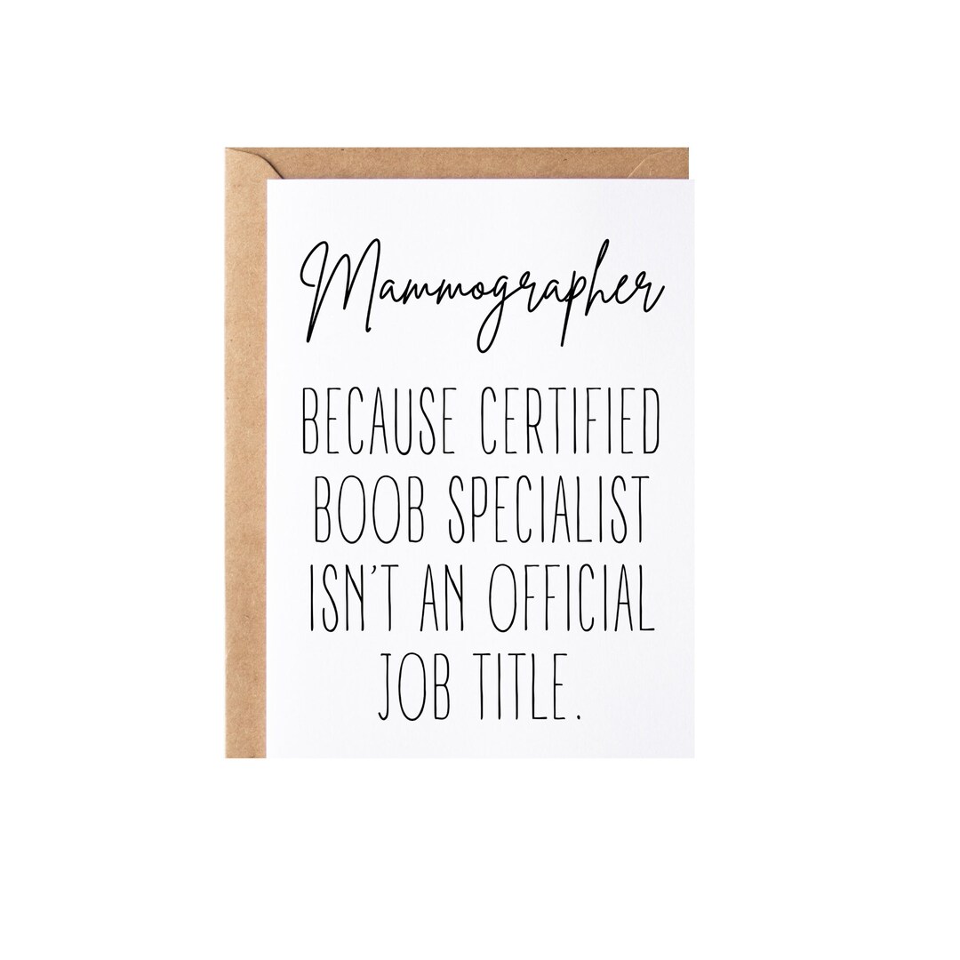 Mammographer Gift, Card | Funny Mammo Tech Thank You Appreciation ...