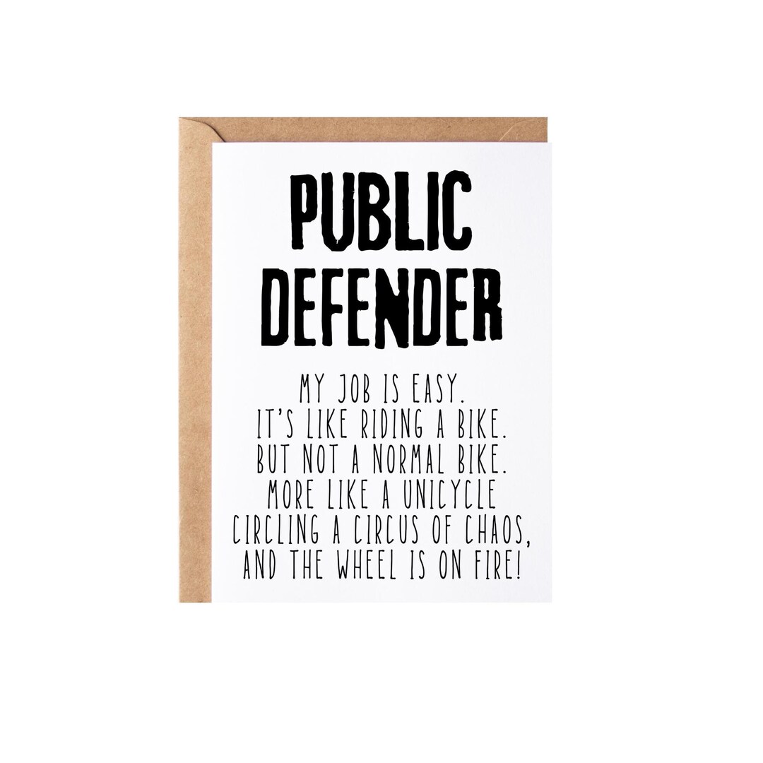 Public Defender Gift, Card | Funny Public Defender Thank You ...