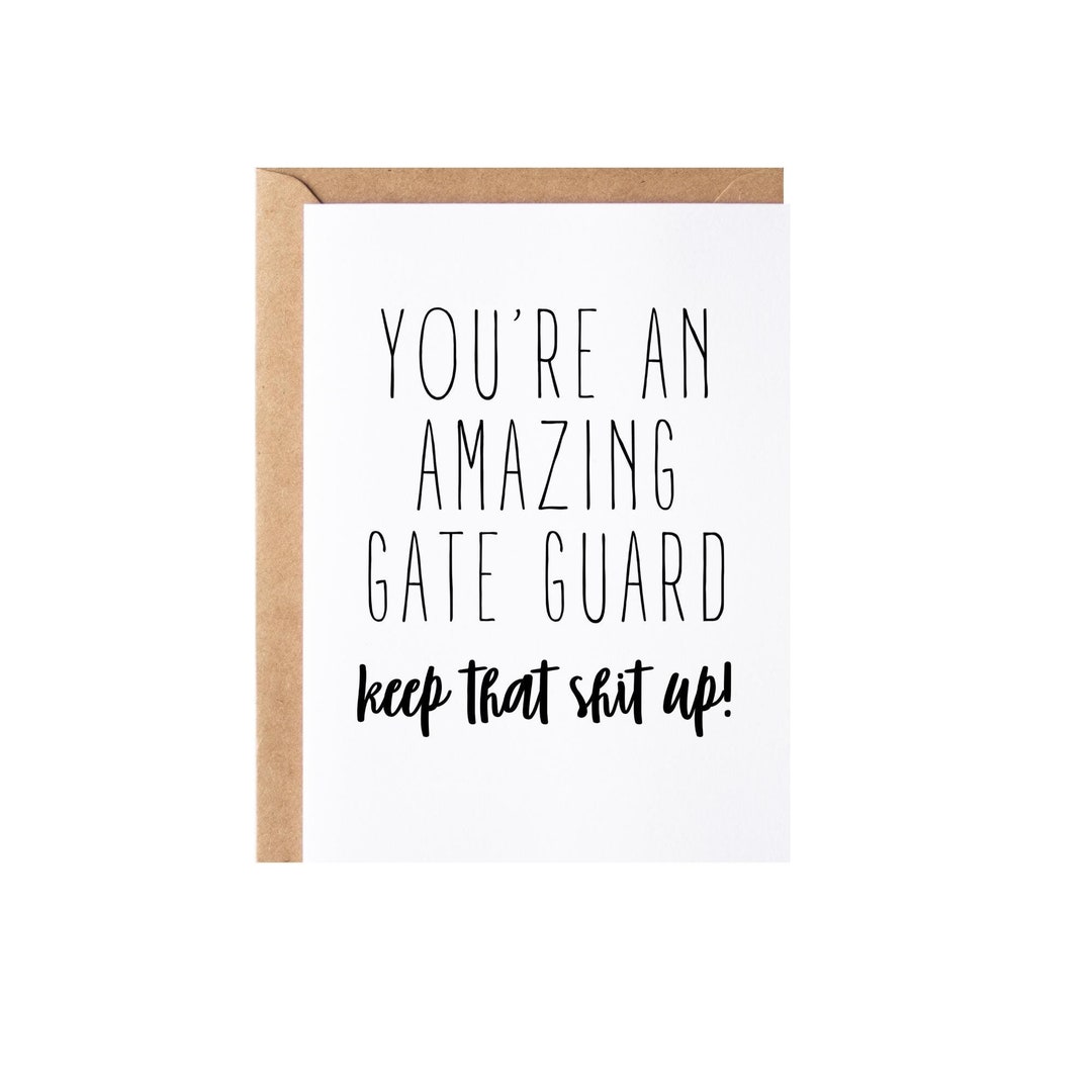 Gate Guard Gift, Card | Funny Gate Guard Thank You Appreciation Present ...