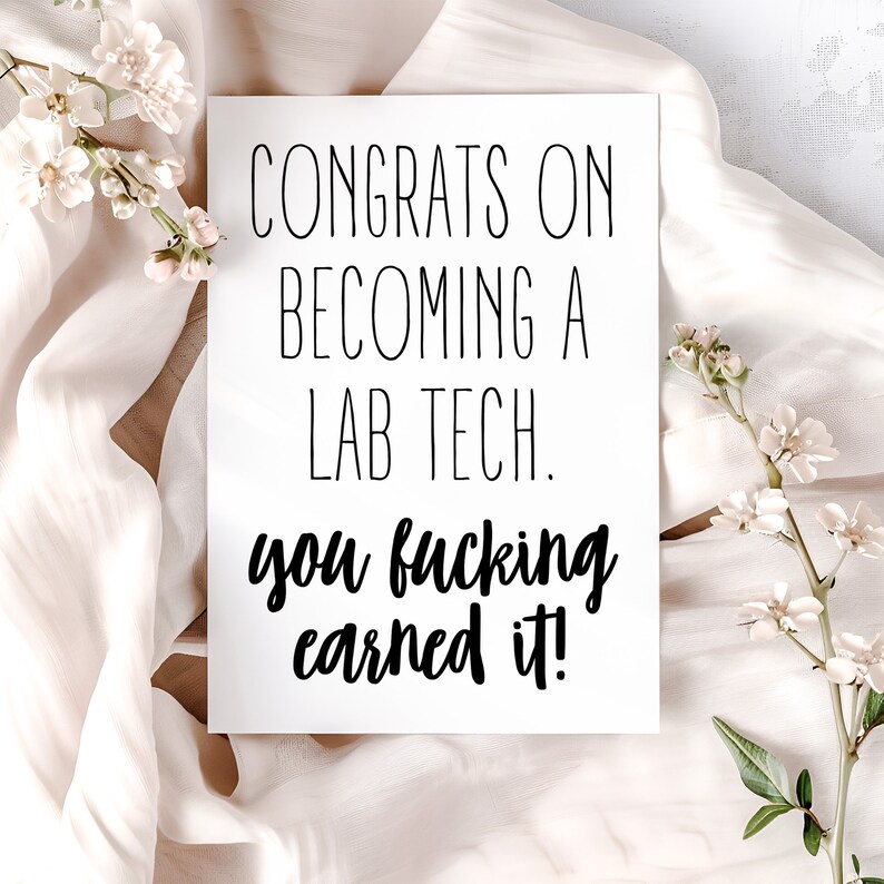 Lab Tech Gift, Card | Funny Congratulations on Becoming A Laboratory ...