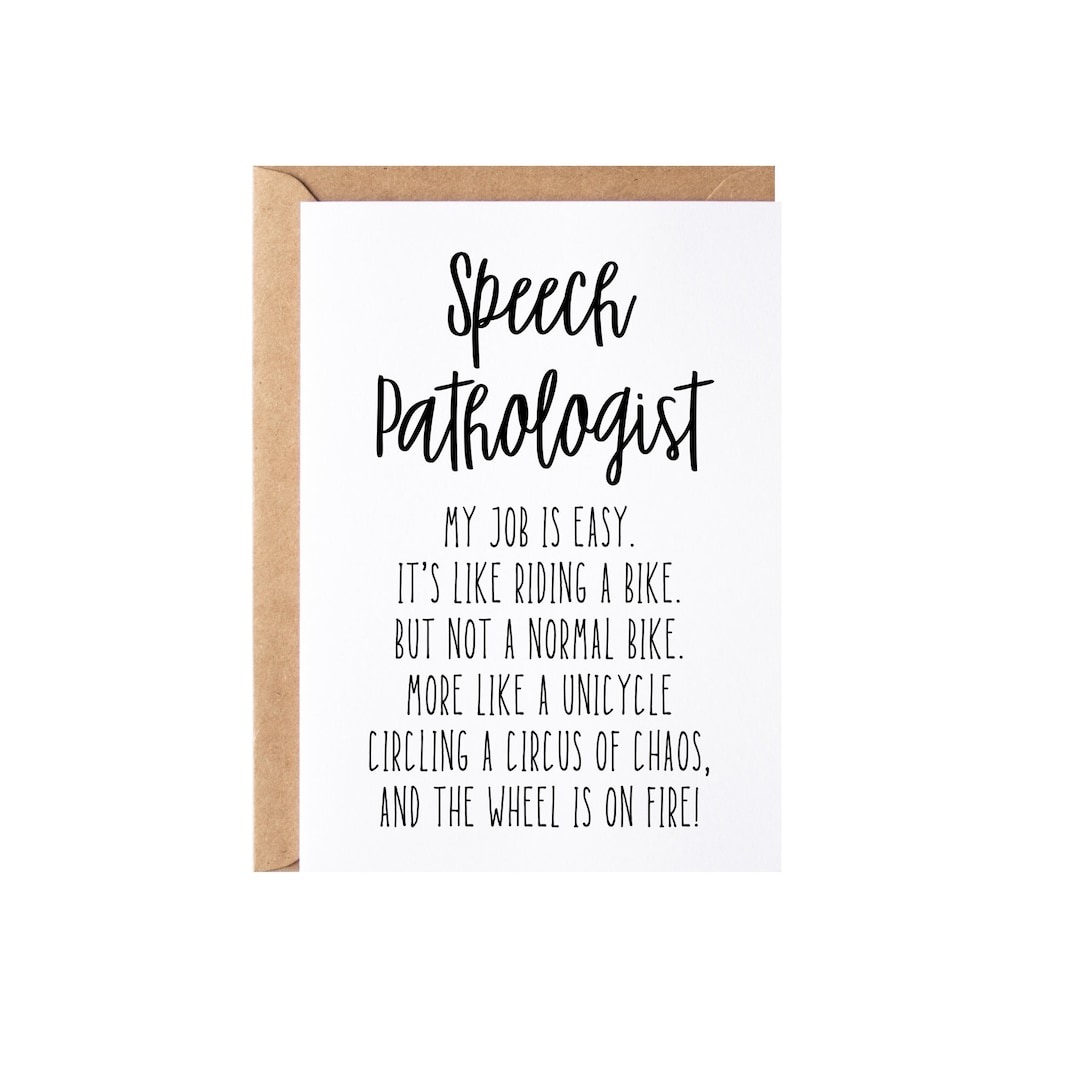 Speech Pathologist Gift, Card for Speech Pathology Teacher | SLP Speech ...