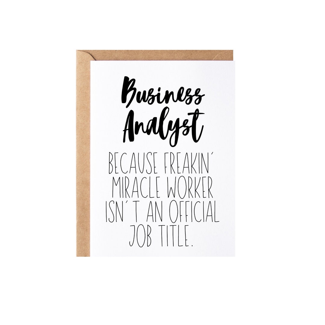 Business Analyst Gift, Card | Funny Business Analyst Thank You ...