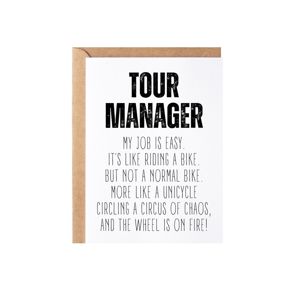 Tour Manager Gift, Card | Funny Tour Management Thank You Present Idea ...