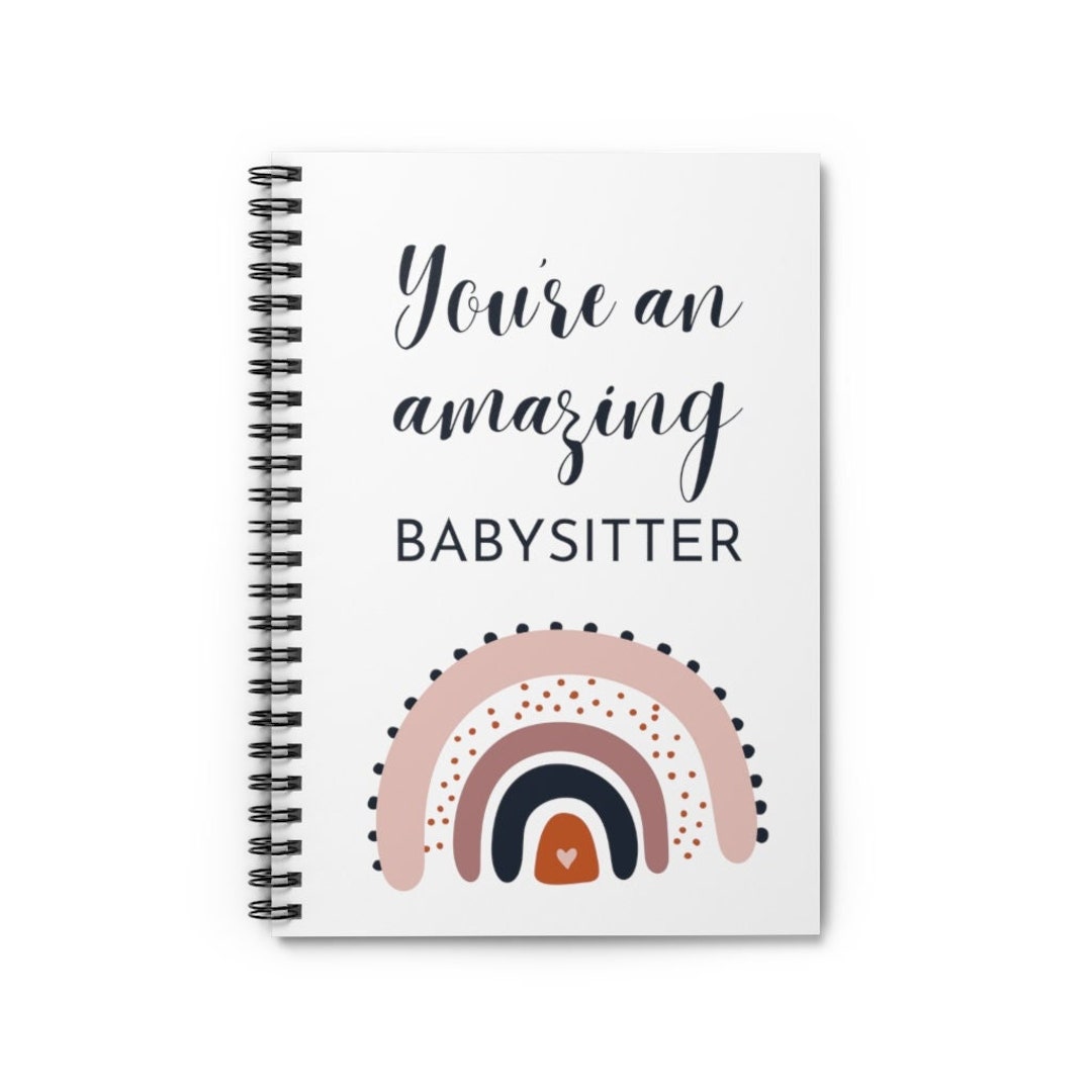 Babysitter Gift Idea, Lined Notebook - Etsy