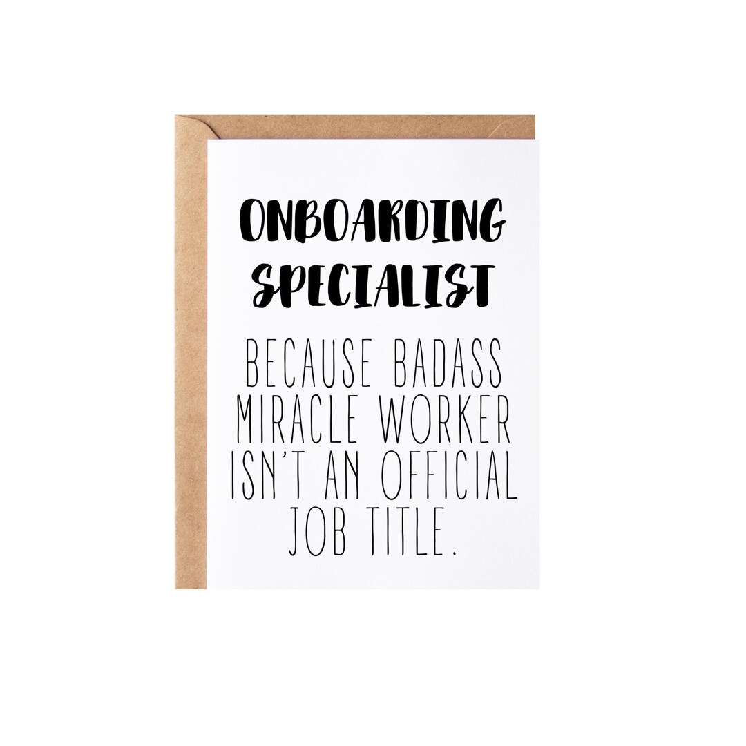 Onboarding Specialist Gift, Card | Funny Onboarding Specialist Thank ...
