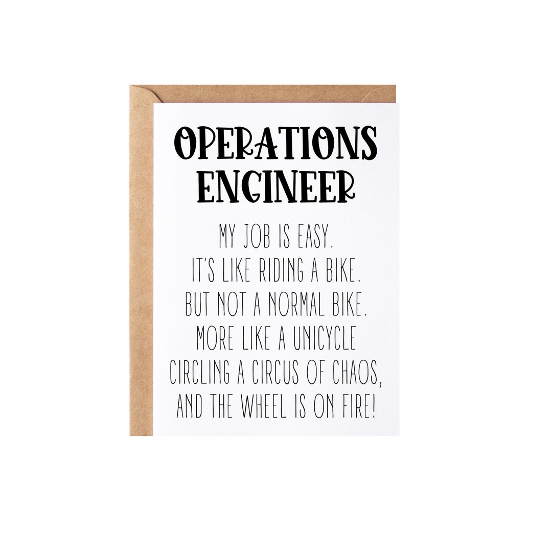 Operations Engineer Gift, Card | Funny Operations Engineer Thank You ...