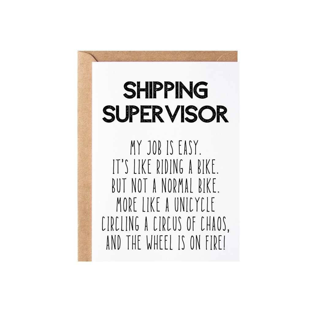 Shipping Supervisor Gift, Card | Funny Shipping Supervisor Thank You ...